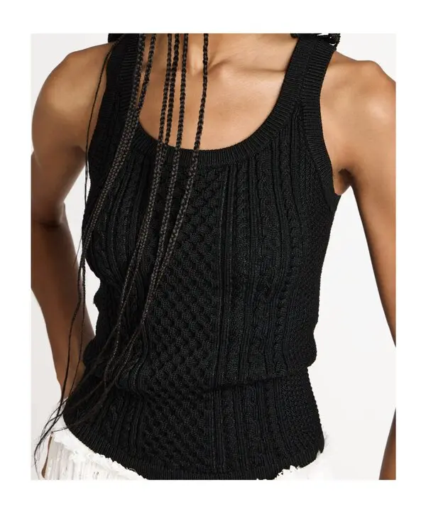 J.W.ANDERSON Cable-knit Racerback Tank - Black