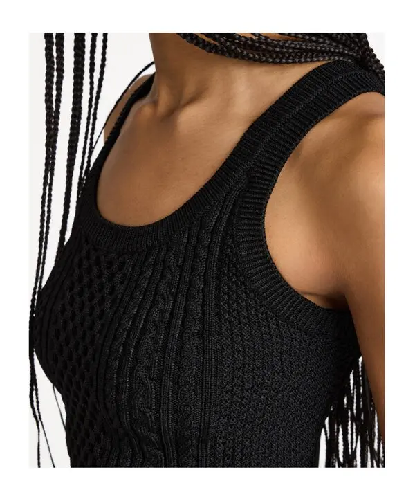 J.W.ANDERSON Cable-knit Racerback Tank - Black
