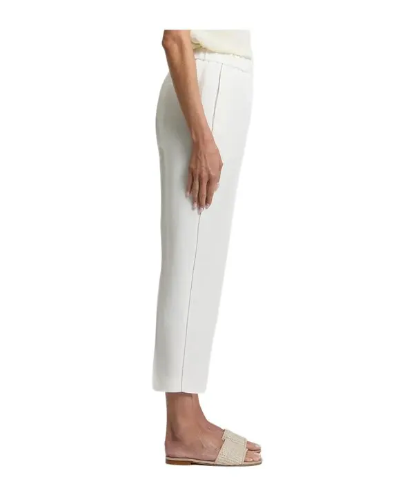 Peserico Elasticated Waistband Pleated Trousers - White