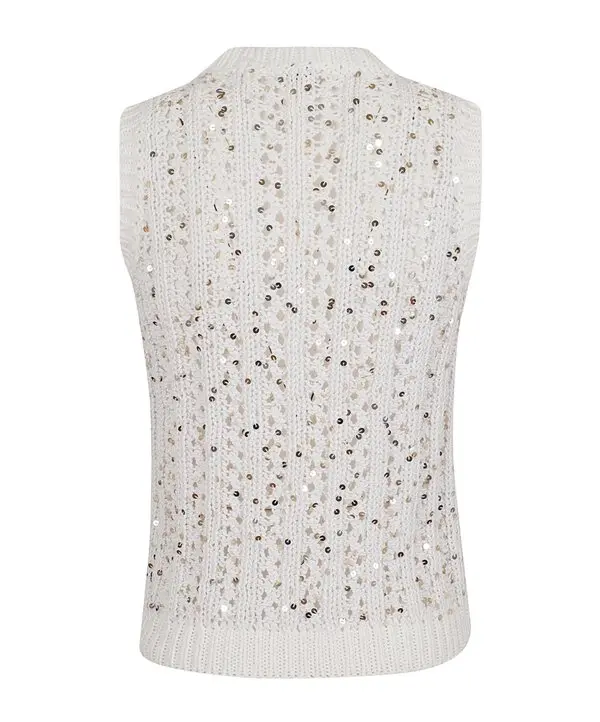 Peserico Sequin-embellished Knitted Vest