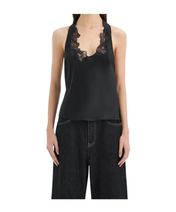 SIR. Halter Neck Lace Trim Backless Top