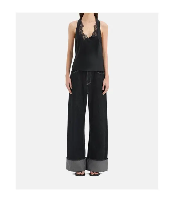 SIR. Halter Neck Lace Trim Backless Top