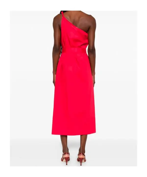 TWINSET Belted One-shoulder Midi Dress