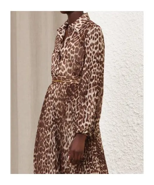 Zimmermann Sunray Collared Printed Top - Brown