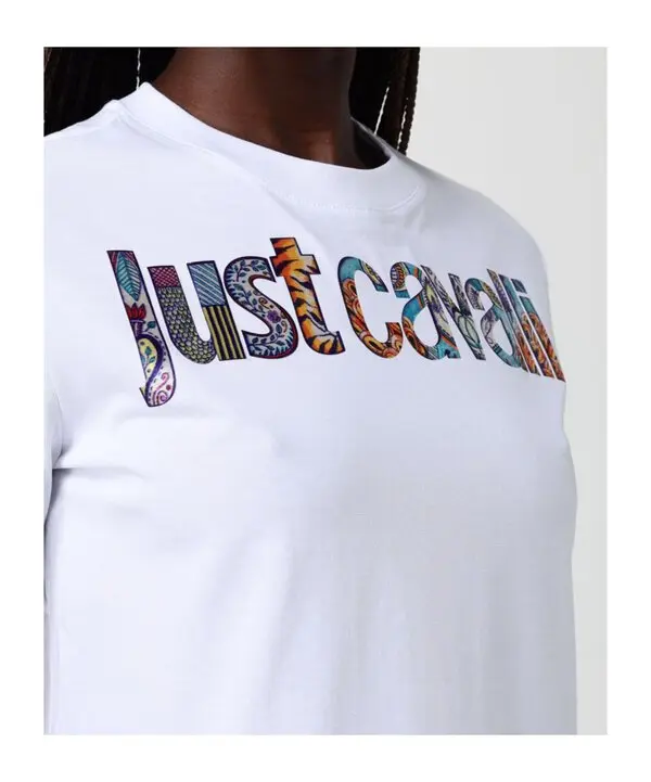 Just Cavalli Floral Print Logo T-shirt