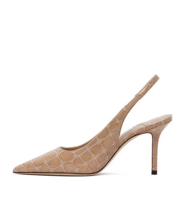 JIMMY CHOO Love Slingback 85 Pointed Toe High Heel Sandals - Brown