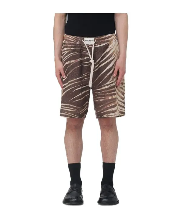 Just Cavalli Printed Drawstring Shorts - Brown