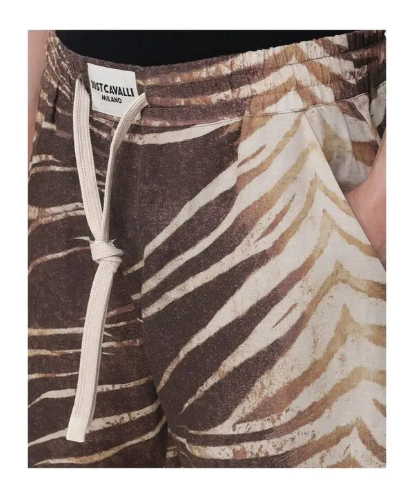 Just Cavalli Printed Drawstring Shorts - Brown
