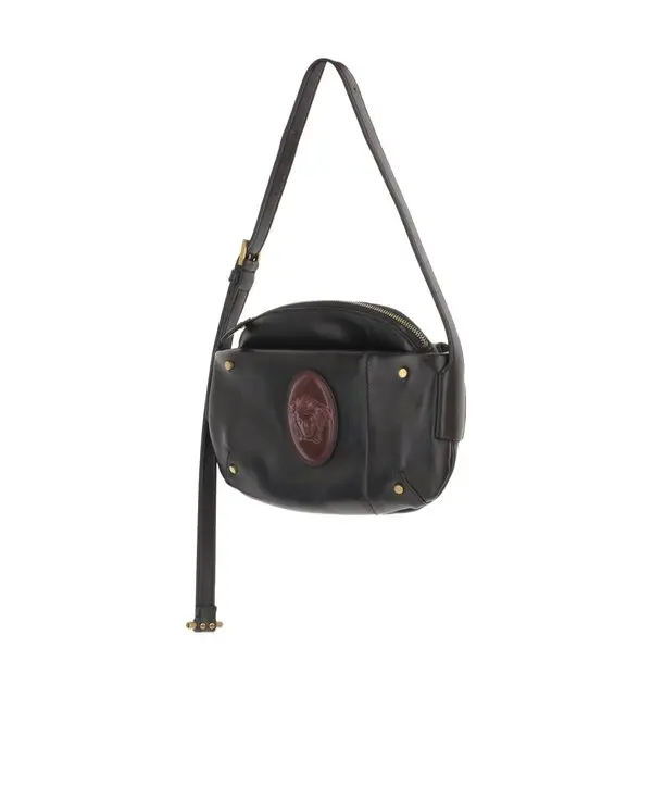 Versace Leather Zippered Shoulder Bag