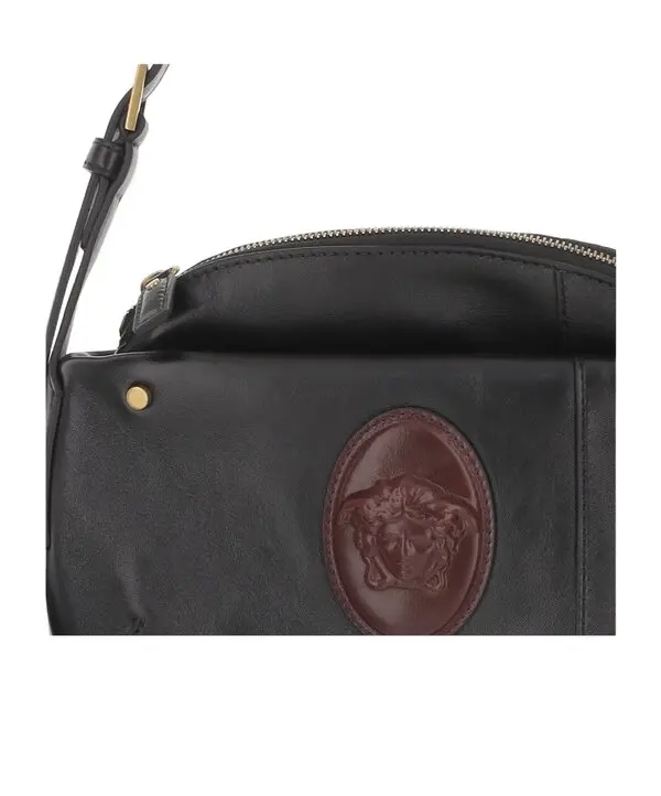 Versace Leather Zippered Shoulder Bag