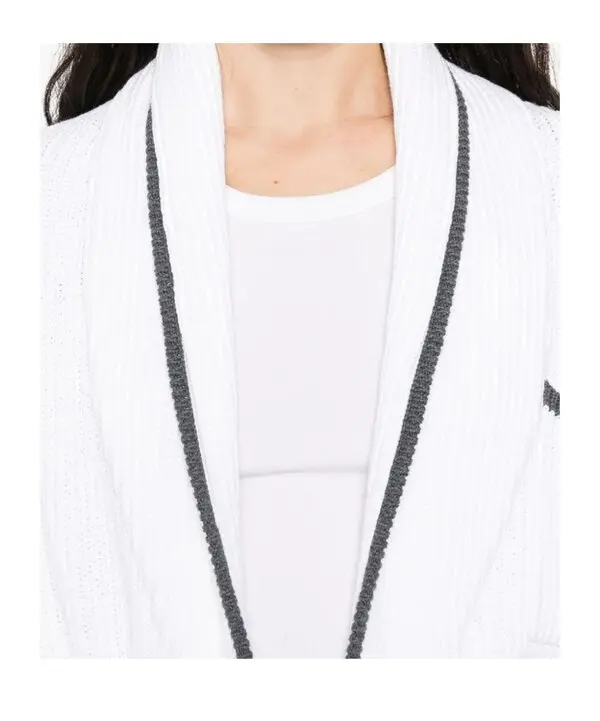 Brunello Cucinelli Ribbed Knit Shawl Collar Cardigan