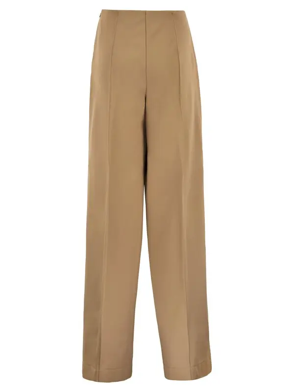 Max Mara Wide Leg Trousers With Pressed Crease - Green