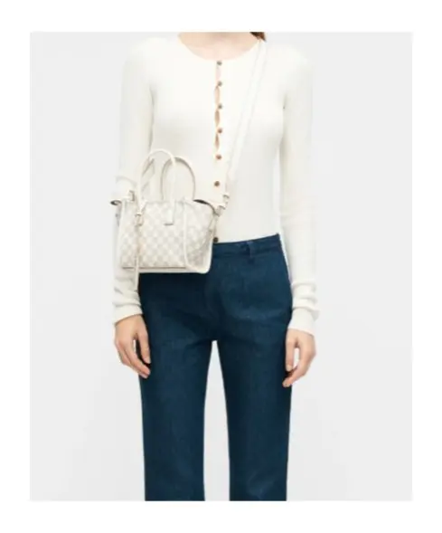 Emporio Armani Monogram Double Handle Shoulder Bag - White