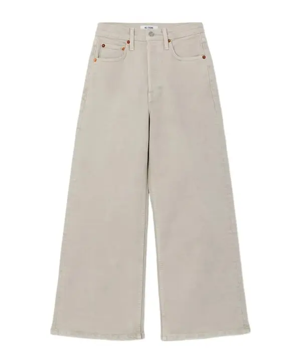 RE/DONE High-rise Wide Leg Jeans - Nude