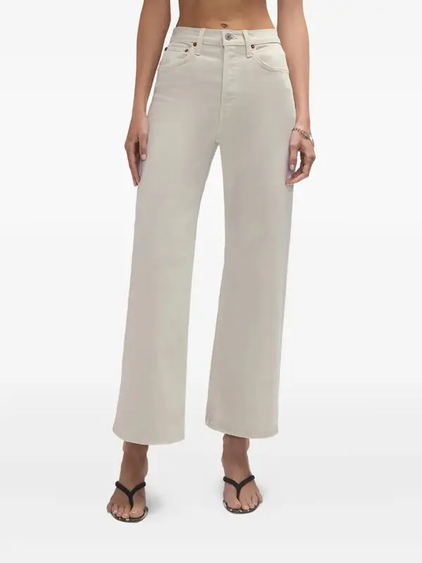 RE/DONE High-rise Wide Leg Jeans - Nude