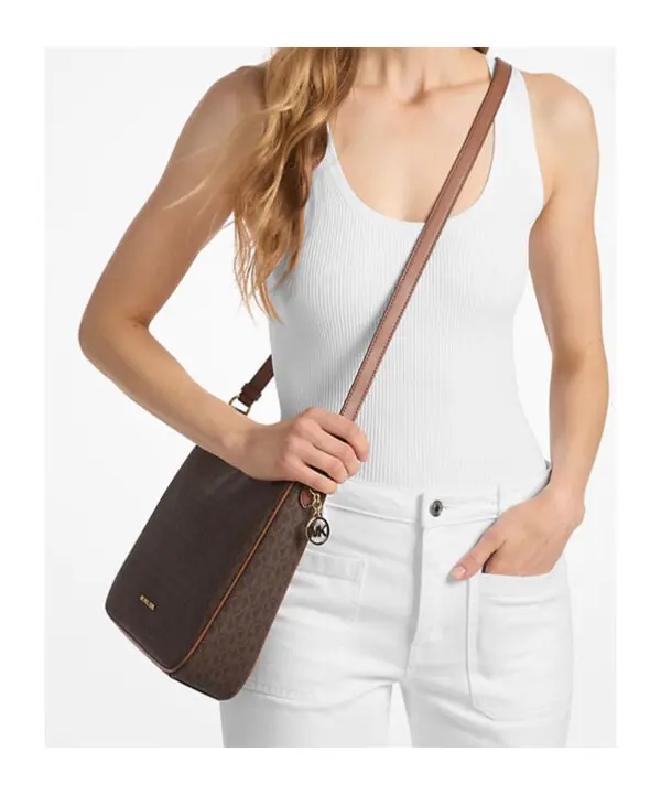 Michael Kors Nayla Medium Signature Logo Messenger Bag