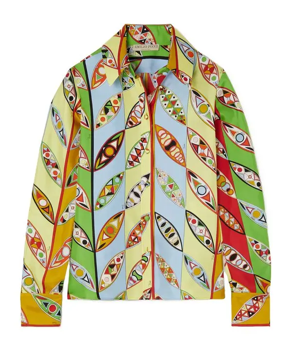 Emilio Pucci Geometric Print Silk Twill Shirt - Multicolor
