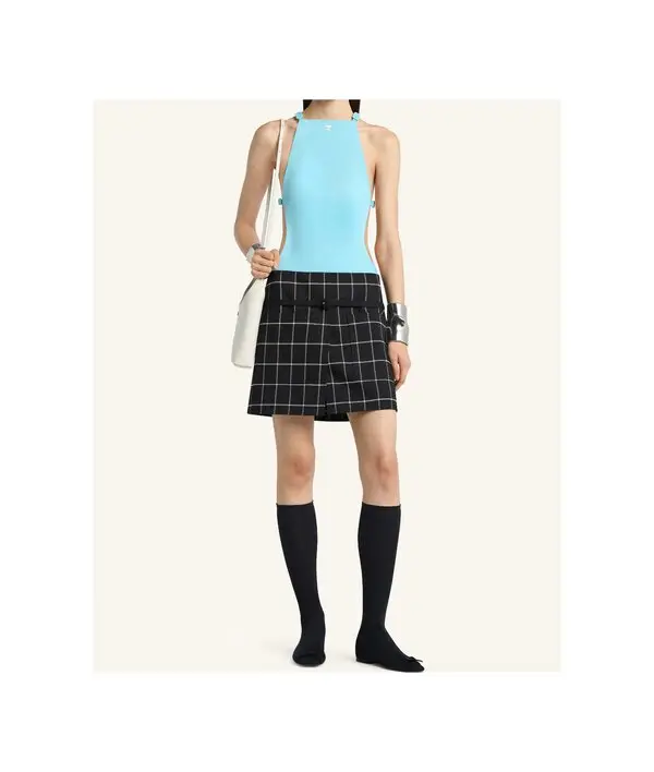 COURREGES Cut-out Swimsuit With Buckle Accents - Blue