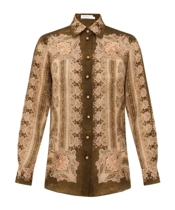 Zimmermann Long Sleeve Shirt With Lace Details