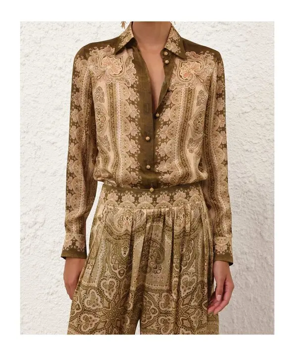 Zimmermann Long Sleeve Shirt With Lace Details