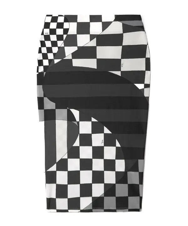 Emilio Pucci Printed Stretch-jersey Skirt - Black