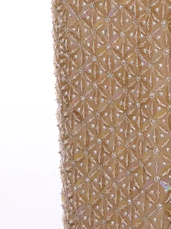 P.a.r.o.s.h Sequin Embellished Maxi Skirt With Side Slit - Light Brown