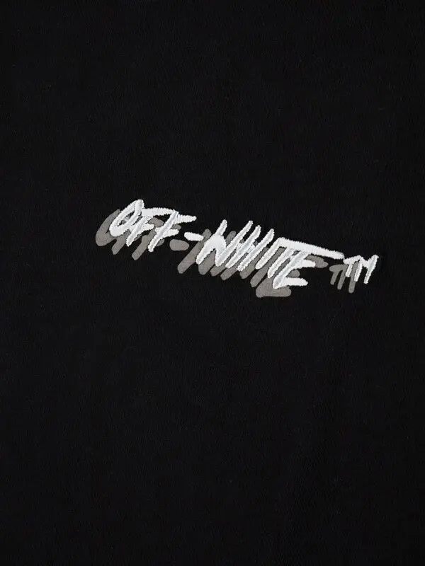 Off-White Logo Embroidered Crewneck T-shirt - Black