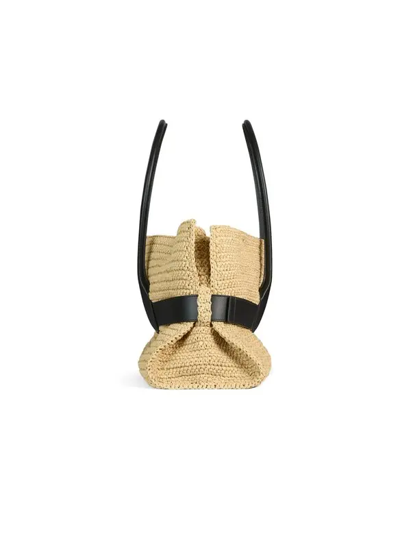 Balmain Large Raffia-effect Crocheted Tote Bag - Beige