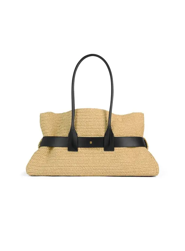 Balmain Large Raffia-effect Crocheted Tote Bag - Beige