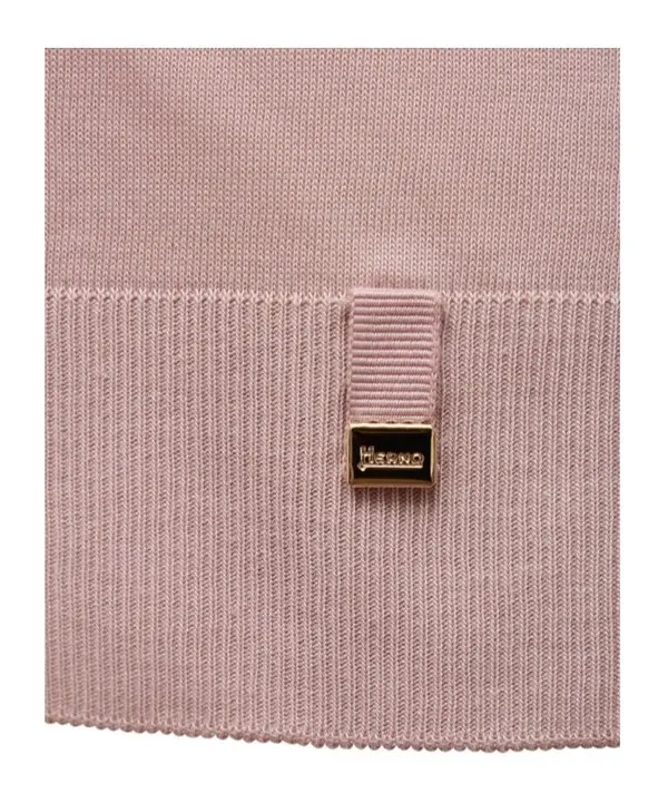 Herno V-neck Knitted Top With Dropped Shoulders And Side Slits - Nude