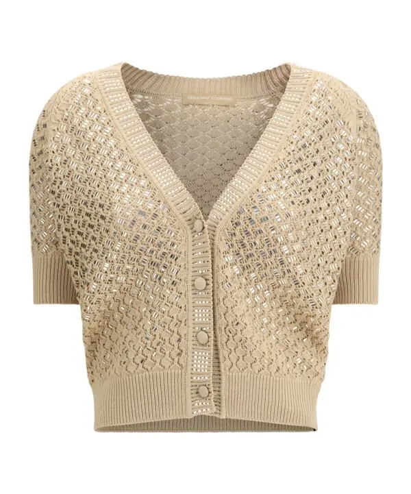 Ermanno Scervino Short-sleeved Cardigan - Nude