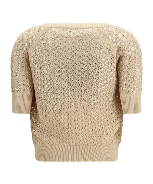 Ermanno Scervino Perforated Rhinestone Embellished Cardigan