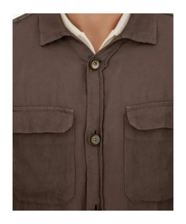 Herno Field Jacket With Shirt Collar And Flap Pockets - Brown