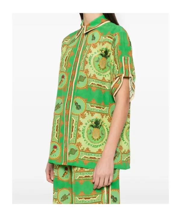 ALEMAIS Lapel Collar Short-sleeve Printed Shirt