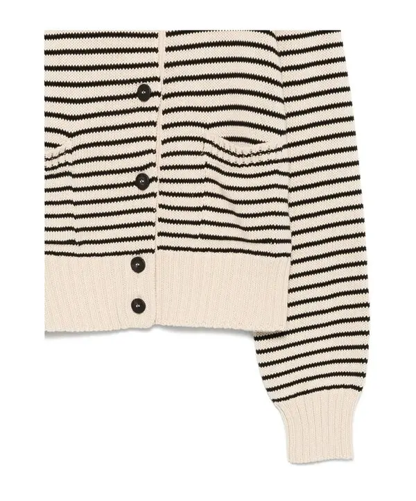 ROBERTO COLLINA Striped Cotton Cardigan