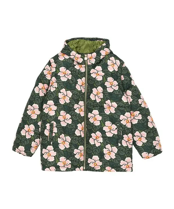 Kenzo Floral Print Hooded Puffer Jacket