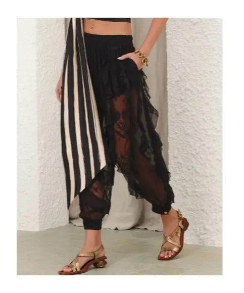Zimmermann Rebellion Ruffled Lace Trousers
