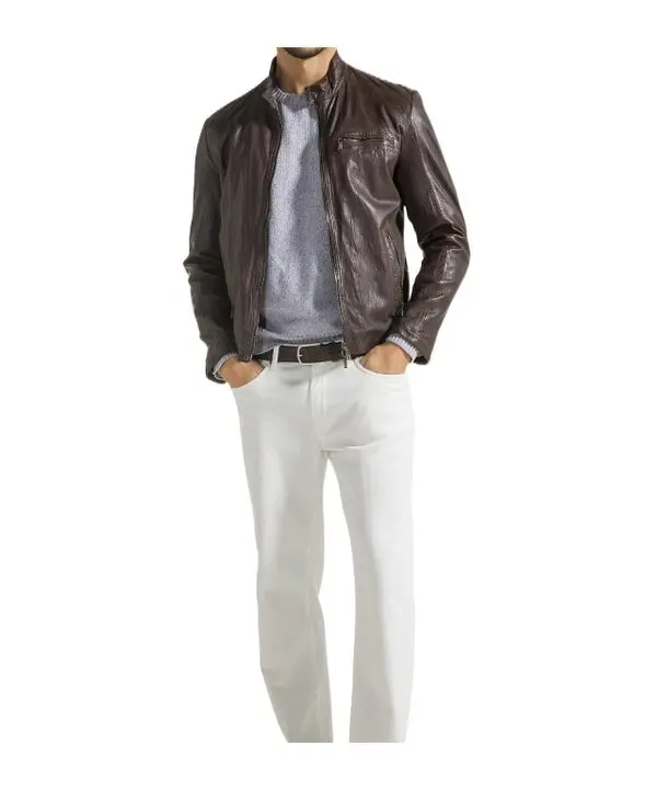 Seventy Leather Zip-front Jacket