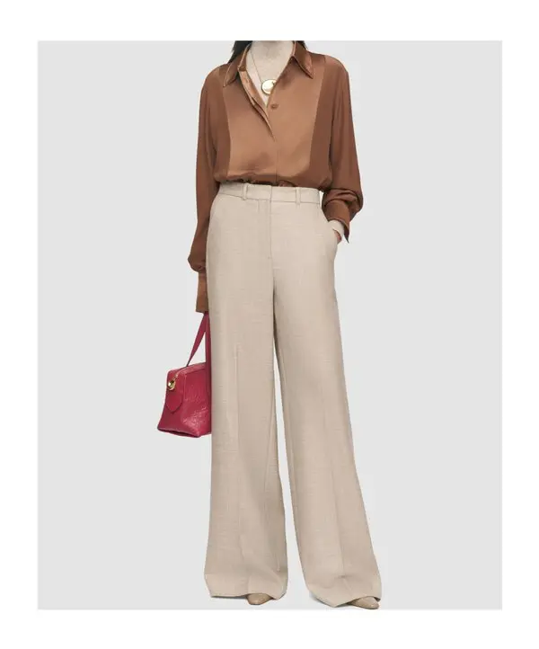 JOSEPH Child's Silk Shirt With Color-blocked Paneling - Brown