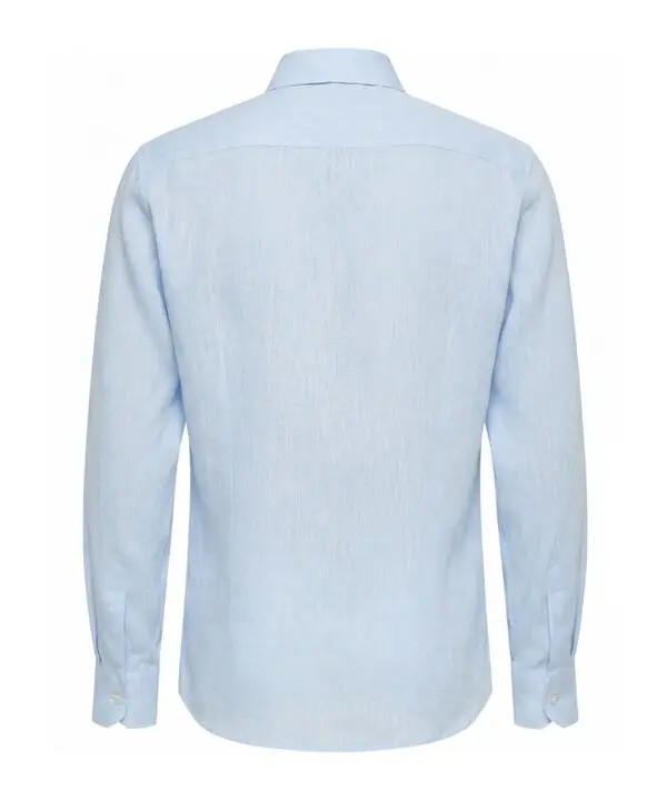 Peserico Long-sleeved Button-up Shirt - Sky-blue