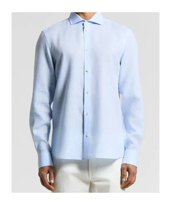 Peserico Long-sleeved Button-up Shirt - Sky-blue