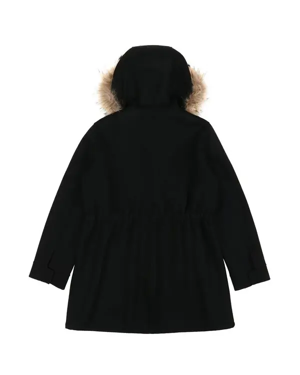 Max Mara Hooded Overcoat With Fur Trim