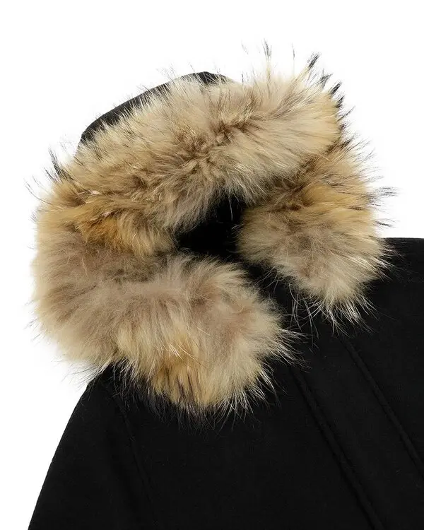 Max Mara Hooded Overcoat With Fur Trim