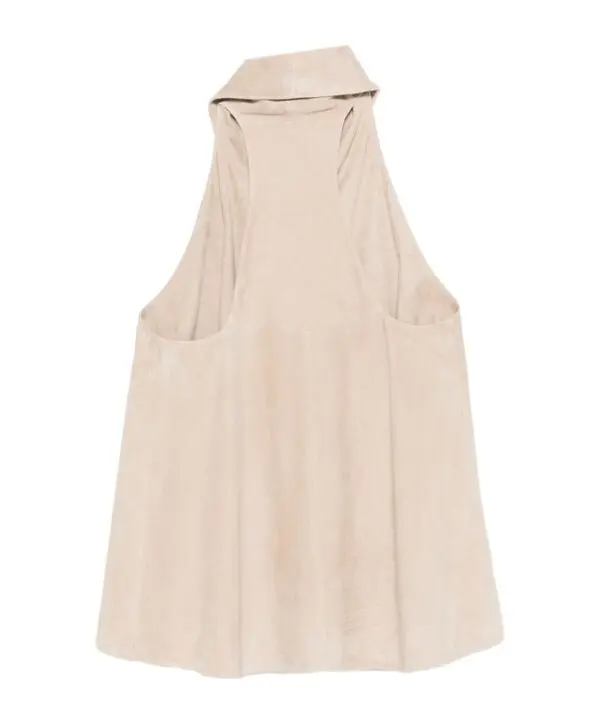 Emporio Armani Draped Leather Sleeveless Top - Nude