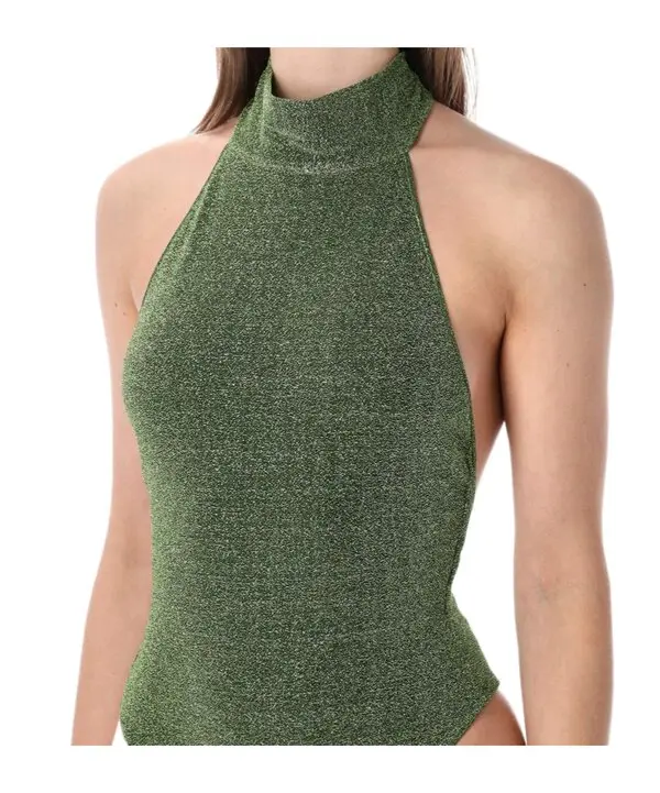 Oseree Lurex Halterneck Swimsuit