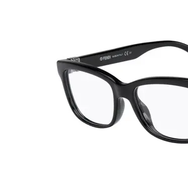 Fendi Logo Detail Full Rim Eyeglasses - Black