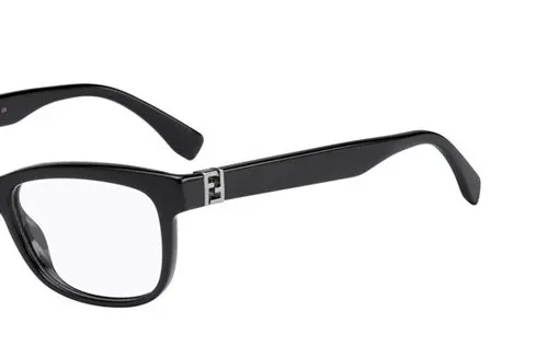Fendi Logo Detail Full Rim Eyeglasses - Black