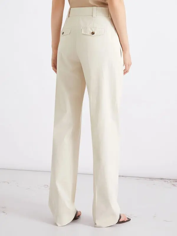 Marella Tailored Trousers With Belt Loops And Buttoned Flap Pockets