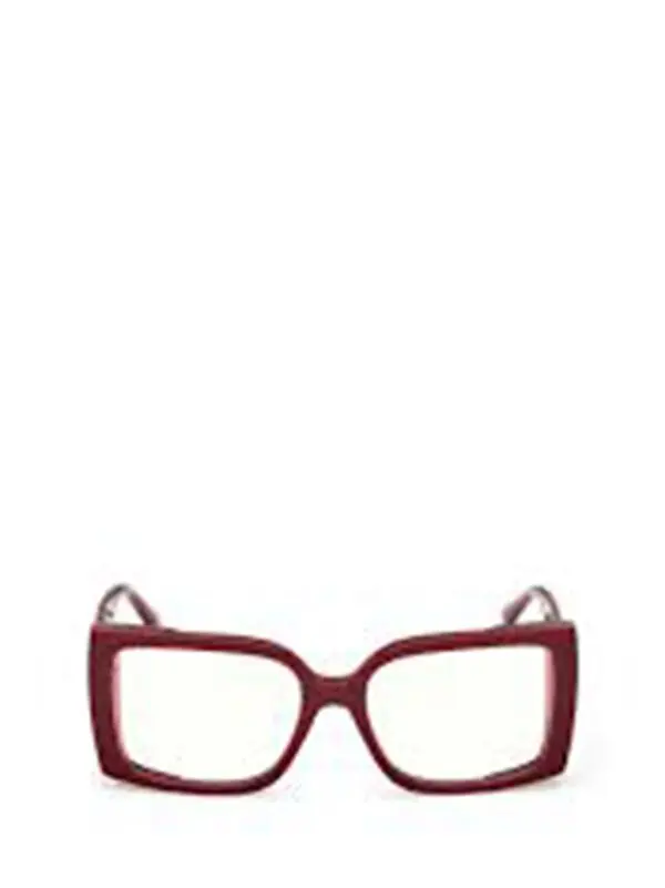 Max Mara Rectangle Frame Full Rim Eyeglasses - Red