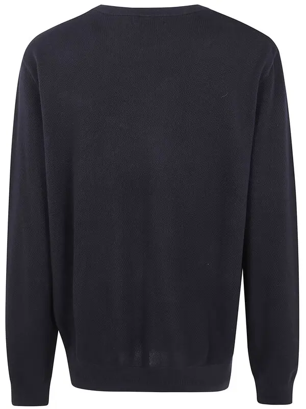 Fred Perry Piqué-stitched Crewneck Top - Black